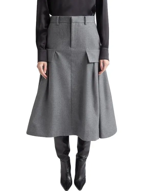 Sacai Wool Flannel Cargo Skirt - Gray