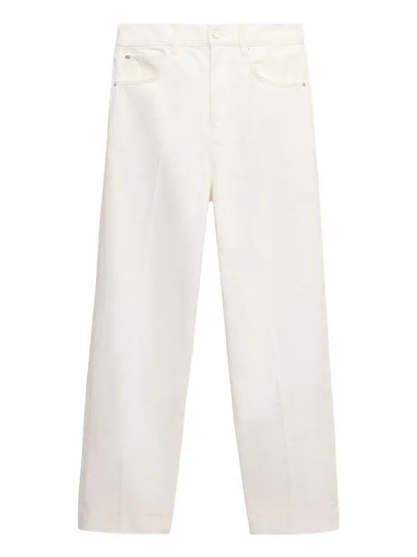 Mango Balloon High Waist Ankle Tapered Jeans - Ecru