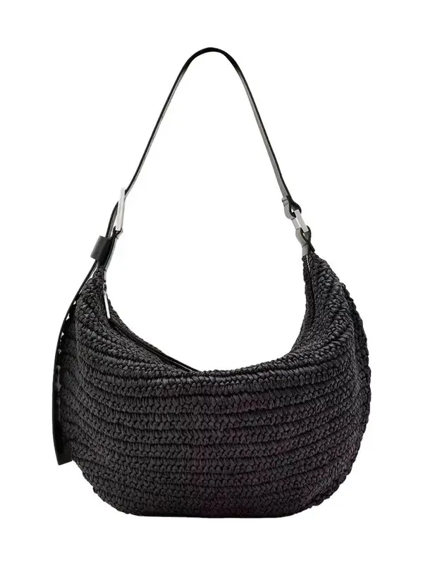ALLSAINTS Luna Woven Leather Shoulder Bag - Black