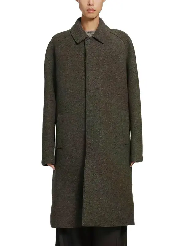 Harris Wharf London Boiled-wool Single-breasted Balmacaan Coat - Brown