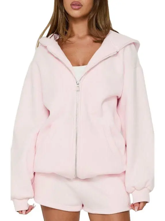 Princess Polly Peytan Full Zip Hoodie - Pink