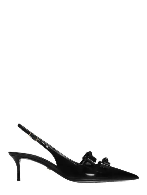 Dolce & Gabbana Slingback Calfskin Heeled Pumps - Black