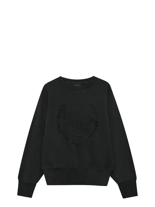 ANINE BING Harry Shrunken Signet Sweatshirt - Black