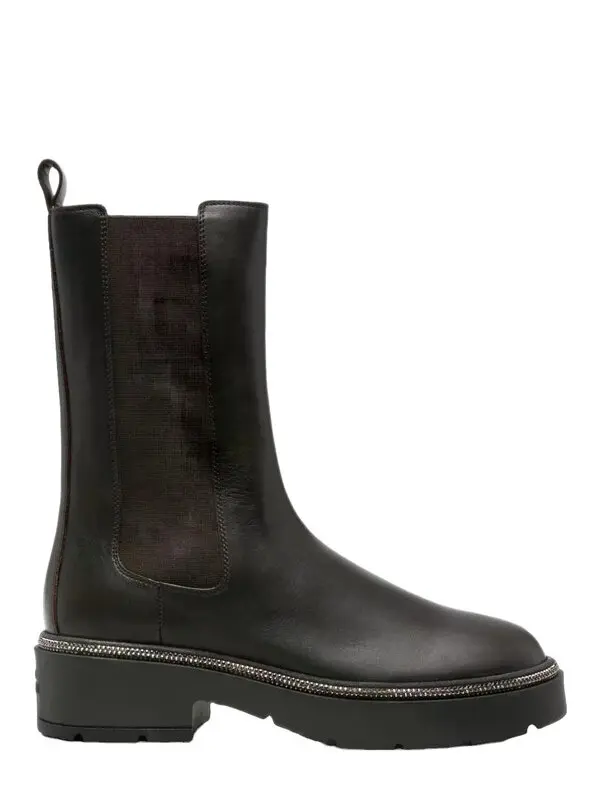 Rene Caovilla Crystal-embellished Chelsea Boots - Brown