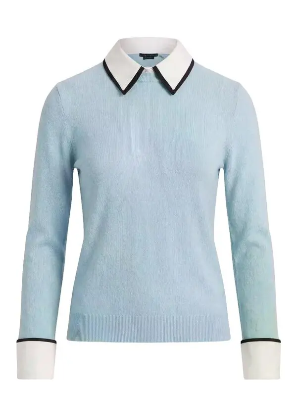 Alice + Olivia Porla Double-collar Sweater - Blue
