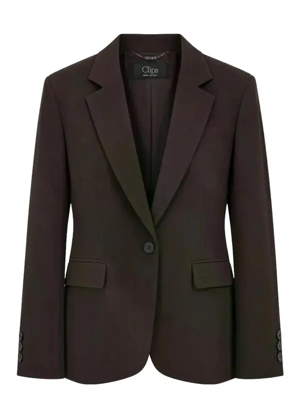 CLIPS Single-breasted Notched-lapels Jacket - Brown