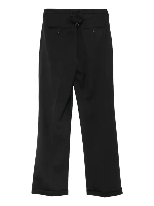 Seventy Buckle-detail Pressed-crease Trousers - Black