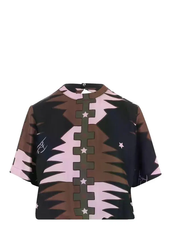 Emilio Pucci Valdimontone-print Silk Top - Black