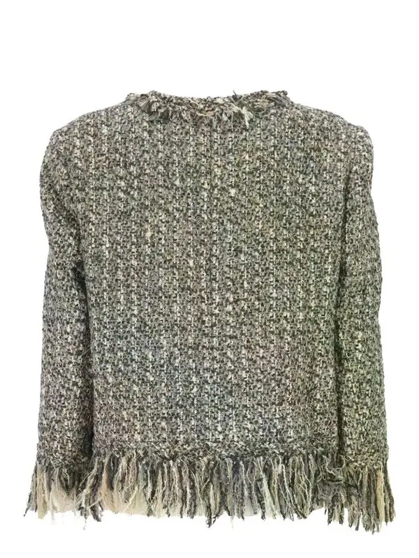 THELAURENT Fringed Tweed-effect Jacket - Grey