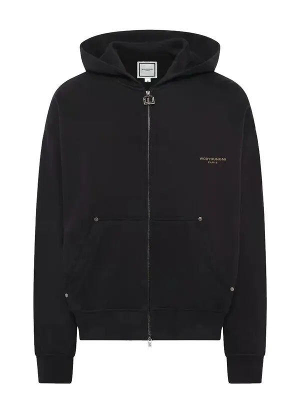 WOOYOUNGMI Scenery Forest-print Zip-up Hoodie - Black