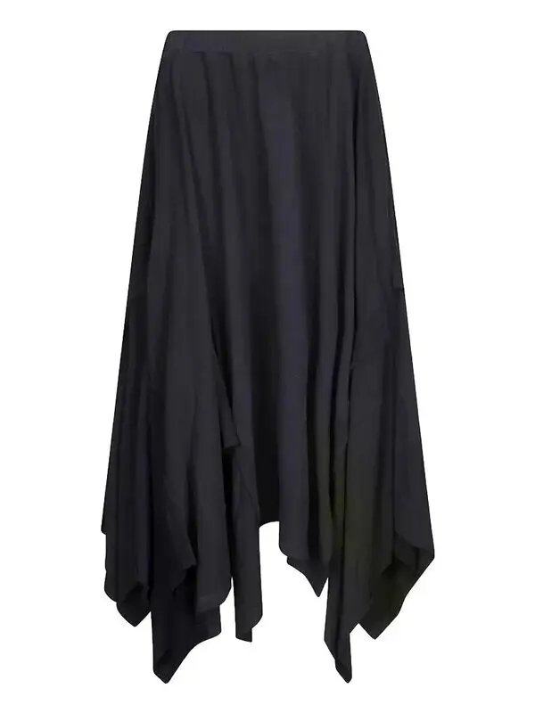 Yohji Yamamoto Draped Asymmetric Maxi Skirt - Black
