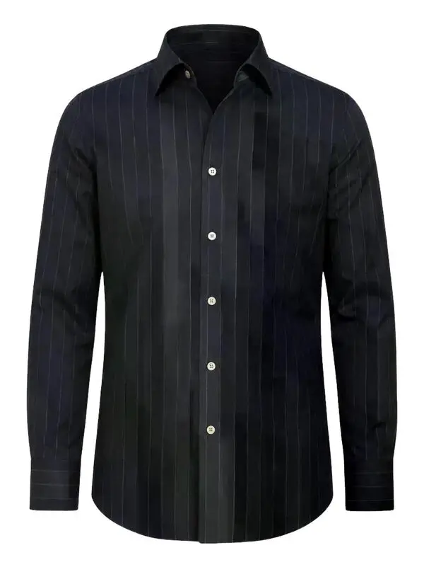 FRANZESE COLLECTION Pinstripe-pattern Long-sleeve Shirt - Blue
