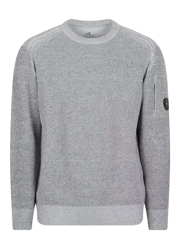 C.P. COMPANY Lens-detail Crew-neck Sweater - Grey