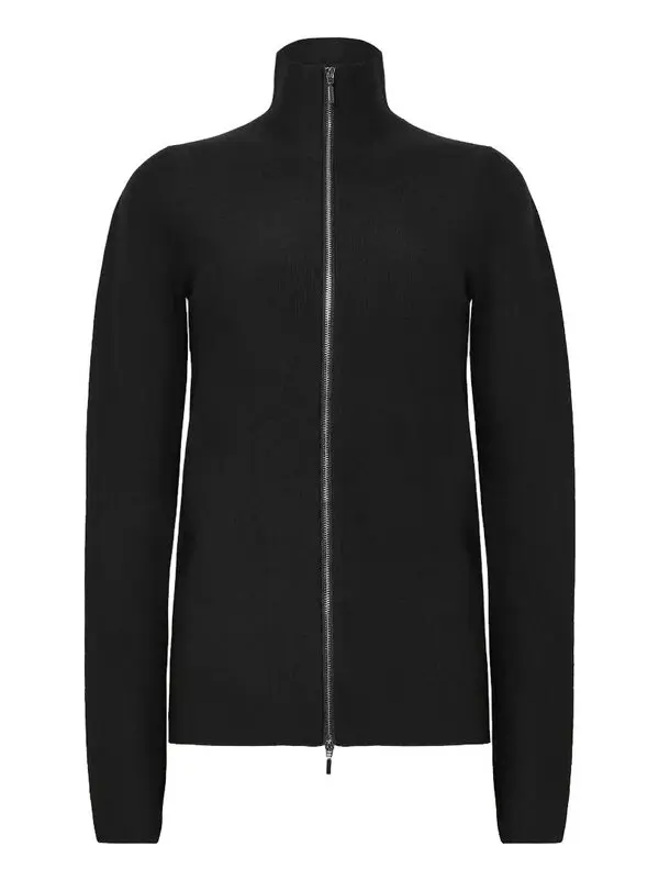 Wolford Funnel-neck Zip-up Sweater - Black