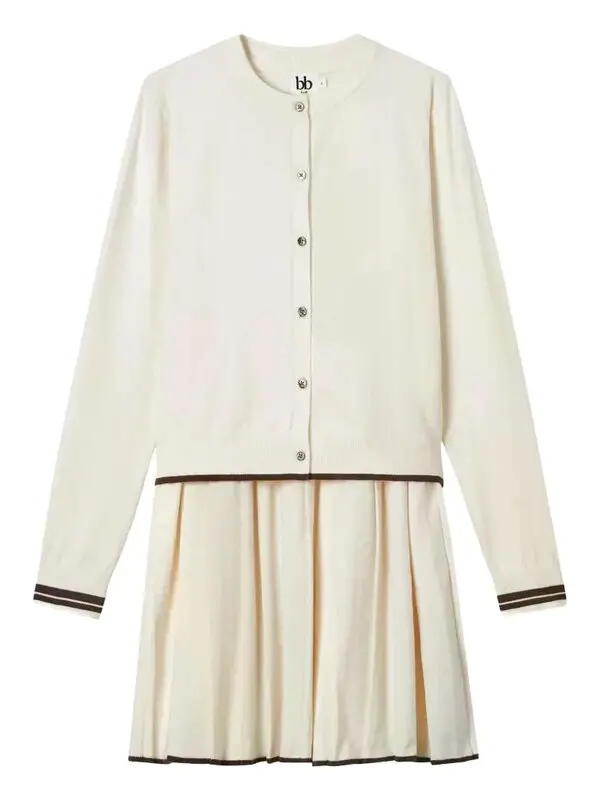 B+AB Belted Cardigan And Mini Dress Set - White