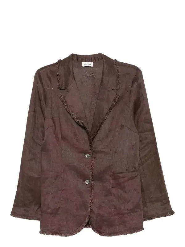 P.a.r.o.s.h Frayed-edge Logo-embroidered Jacket - Brown