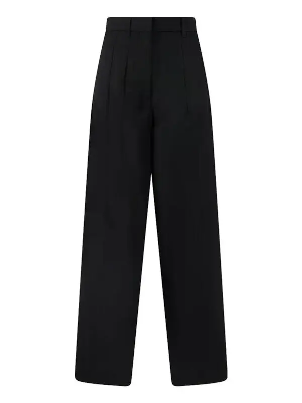 NINE:INTHE:MORNING Pleated Wide-leg Trousers - Black