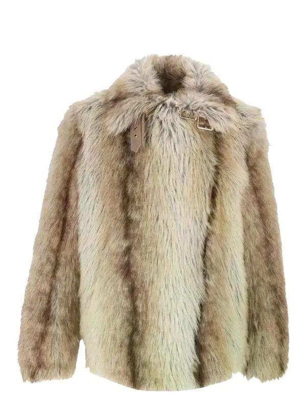 BULLY Faux-fur Buckled-collar Jacket - Neutrals