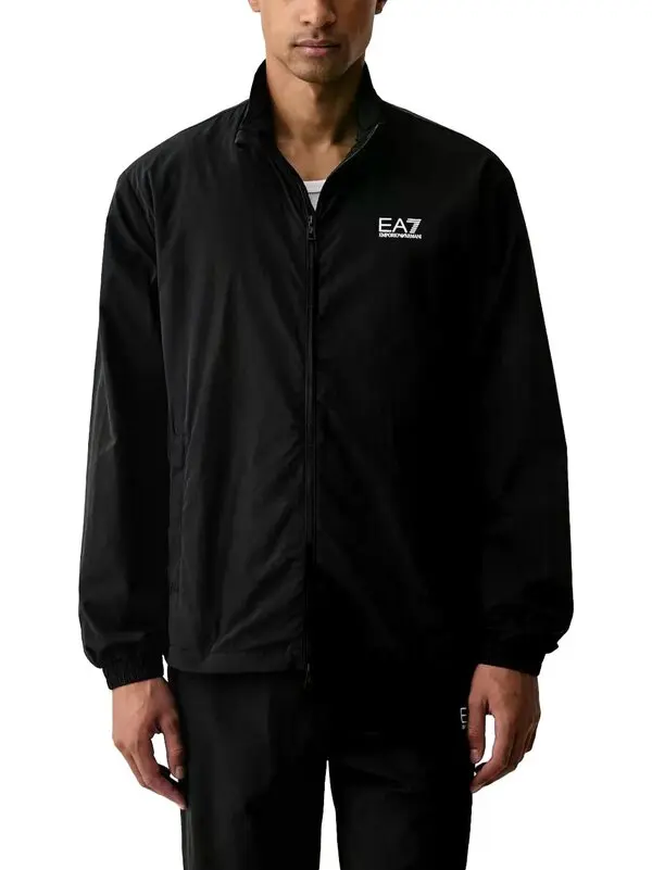EA7 Logo-print Zip-up Tracksuit - Black