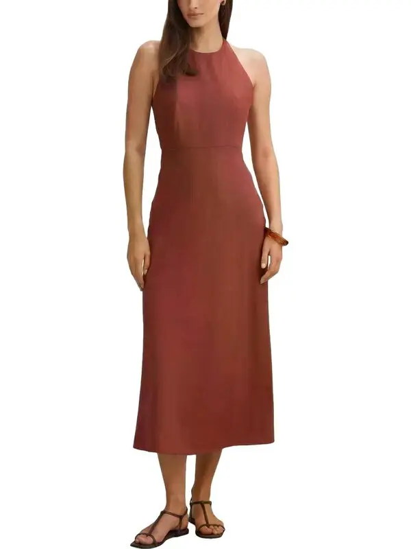 EVER NEW Soraya Beaded-back Midi Dress - Red