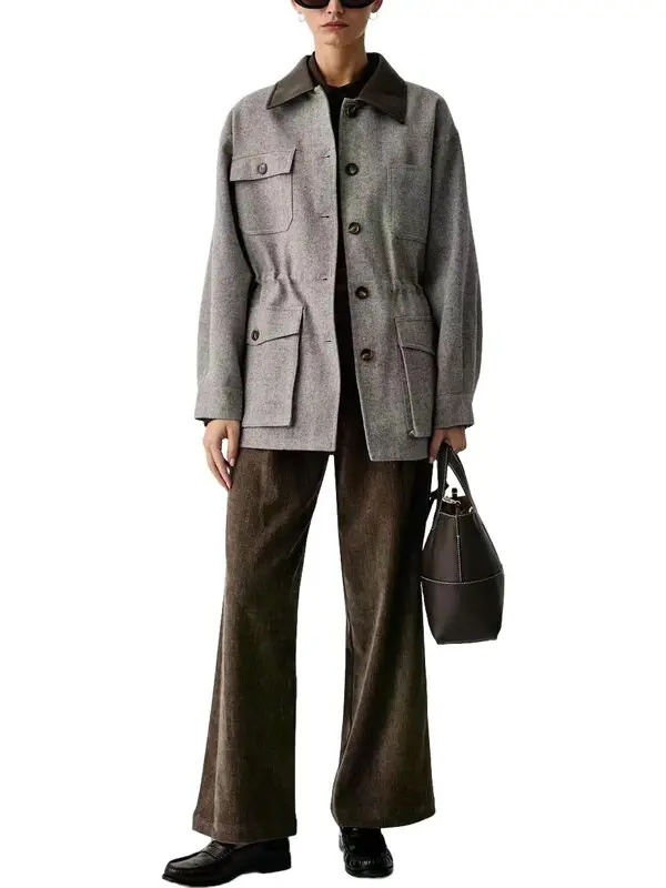 ELEH Button-fastening Single-breasted Coat - Grey