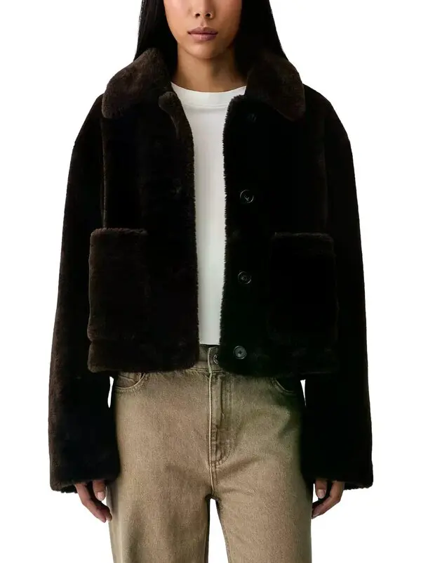 Marc O'polo Faux-fur Patch-pocket Jacket - Brown
