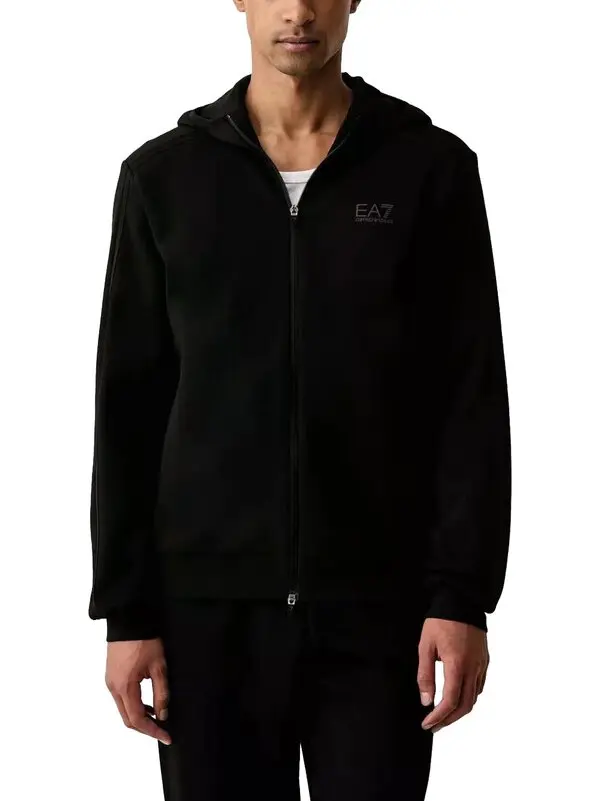 EA7 Ventus 7 Logo-print Zip-up Tracksuit - Black