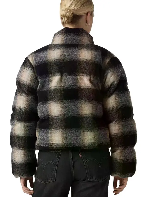 LEVI'S Brynn Check-pattern Cropped Puffer Jacket - Brown