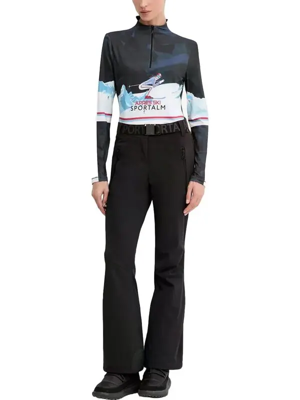 SPORTALM Base Layer Graphic-print Long-sleeve Top - Black
