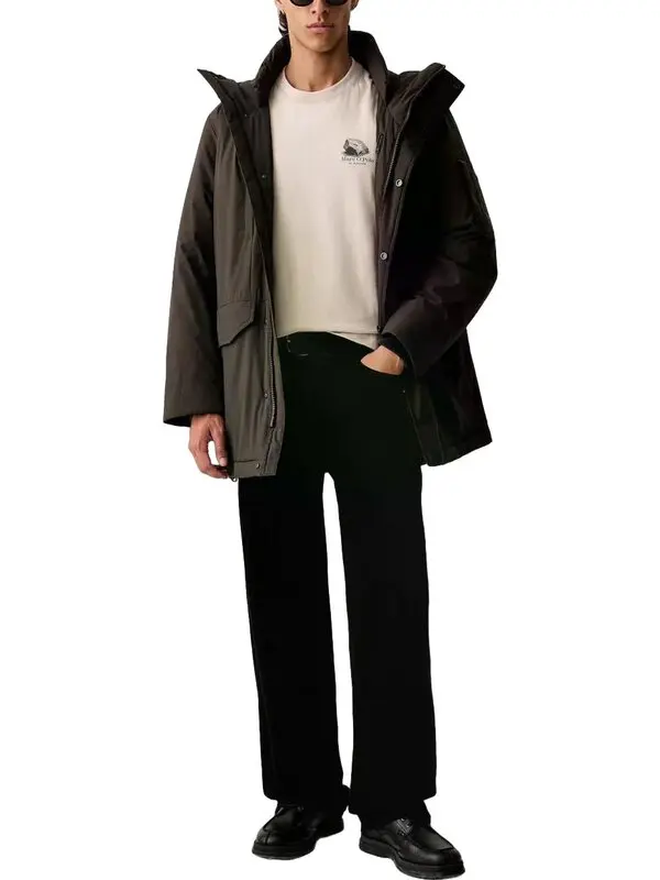 Marc O'polo Hooded Multi-pocket Parka Coat - Brown
