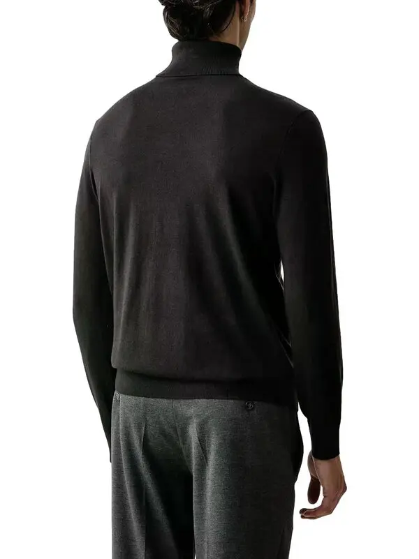 Armani Exchange Roll-neck Ribbed-trim Sweater - Black