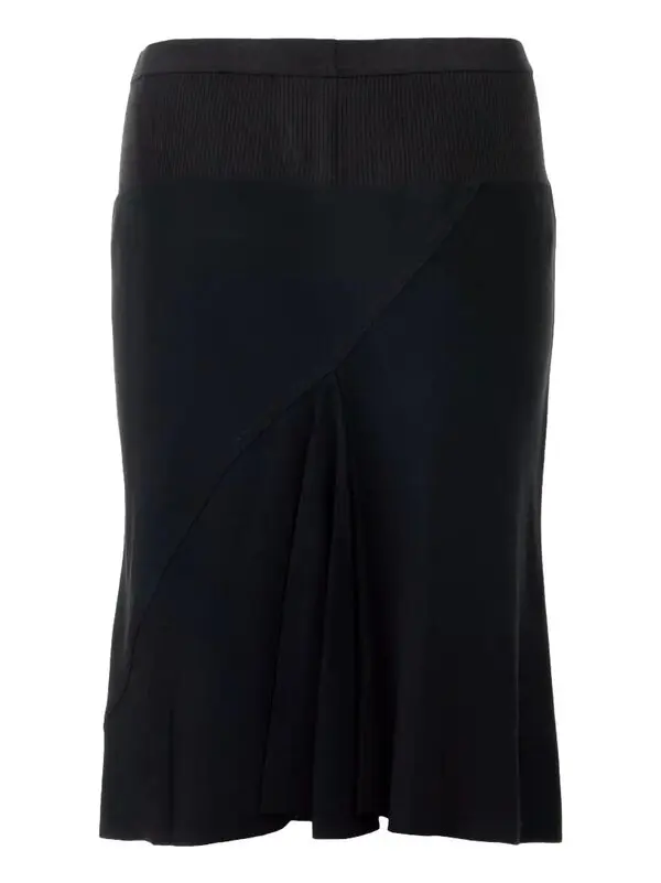 Rick Owens Short Bias Ribbed-waistband Skirt - Black