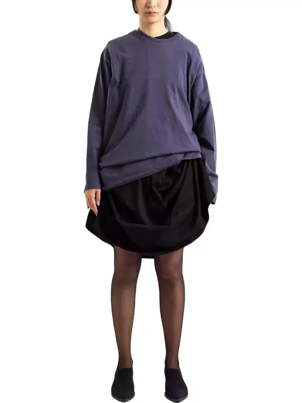 LII Long-sleeve Layered-effect Midi Dress - Blue