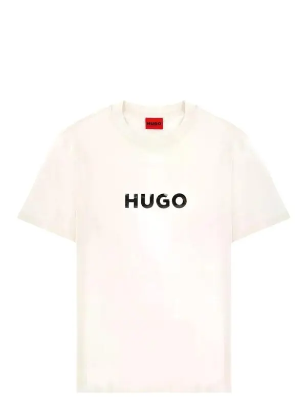 Hugo Logo-print Cotton T-shirt - Neutrals