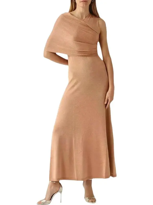 TWINSET Long Knit Dress With Lurex - Neutrals
