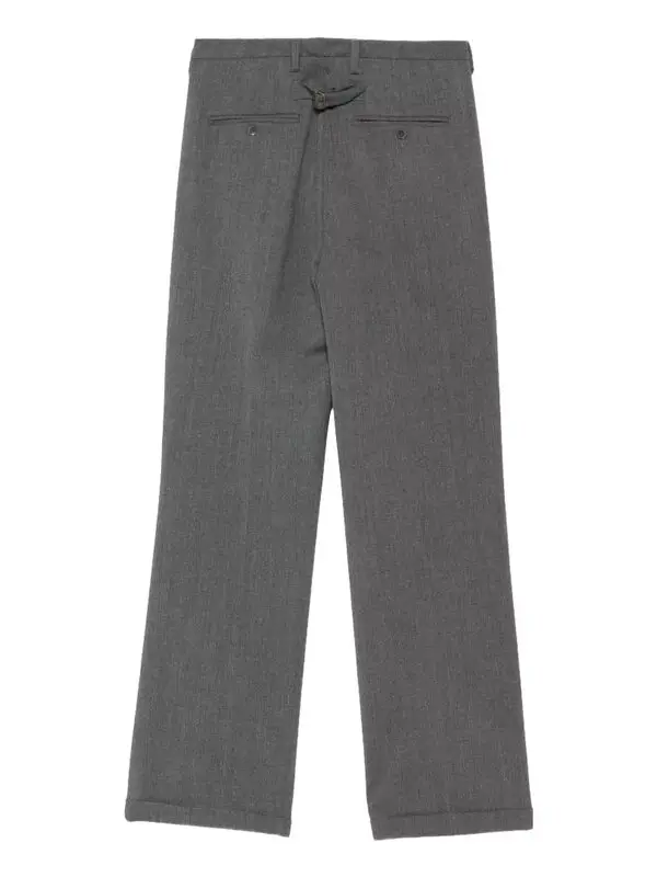 Seventy Button-detail Straight-leg Trousers - Grey