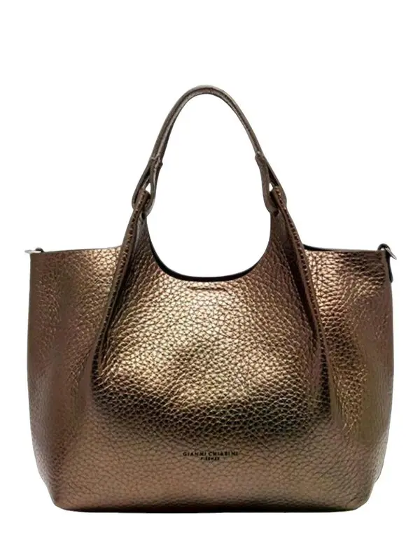 GIANNI CHIARINI Dua Metallic Leather Tote Bag - Brown