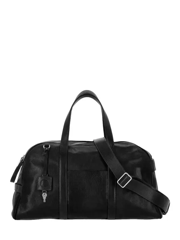 Orciani Midi Off Duty Lagoon Leather Holdall Bag - Black