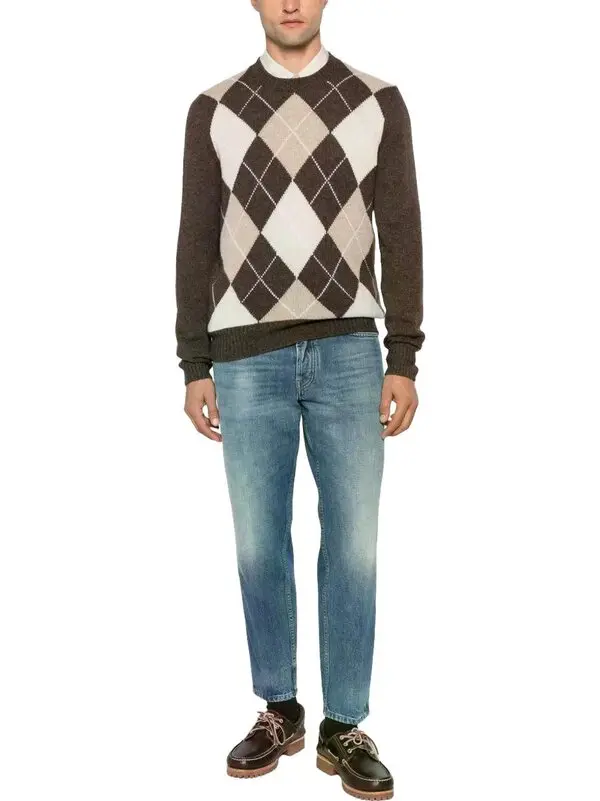 FILERIA Argyle-knit Sweater - Brown