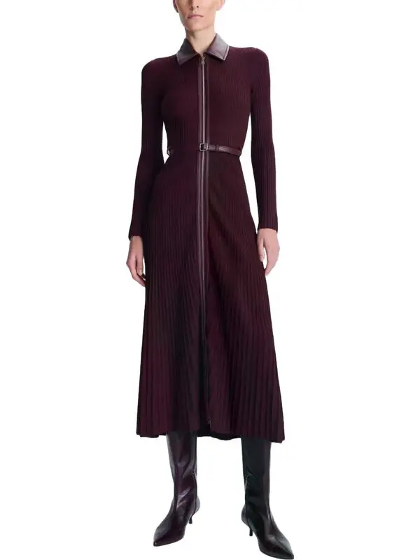 Simkhai Ismelle Belted Ribbed-knit Midi Dress - Red