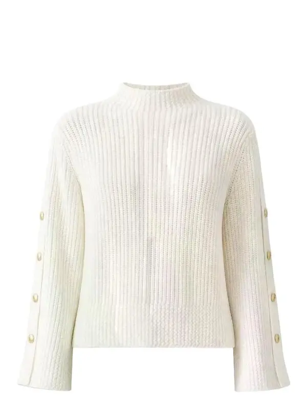 TWINSET Ribbed-knit Button-detail Sweater - White