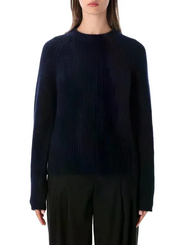 LISA YANG Ribbed-knit Raglan-sleeve Sweater - Blue