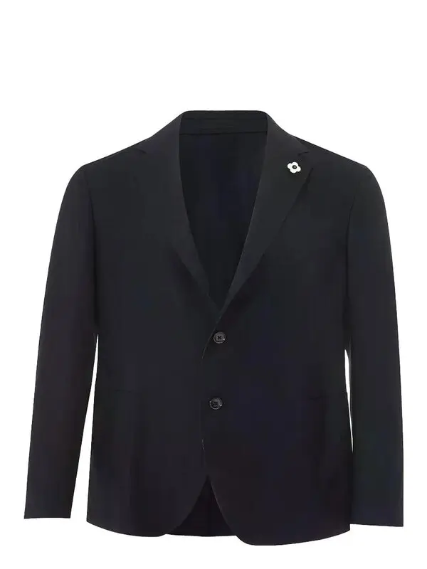 LARDINI Flower-pin Notch-lapels Suit Jacket - Blue