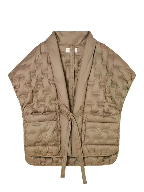 PSOPHIA Quilted Tie-fastening Gilet - Neutrals