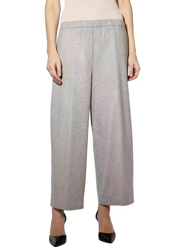 Liviana Conti Alfred Micro-check Elasticated Trousers - Grey