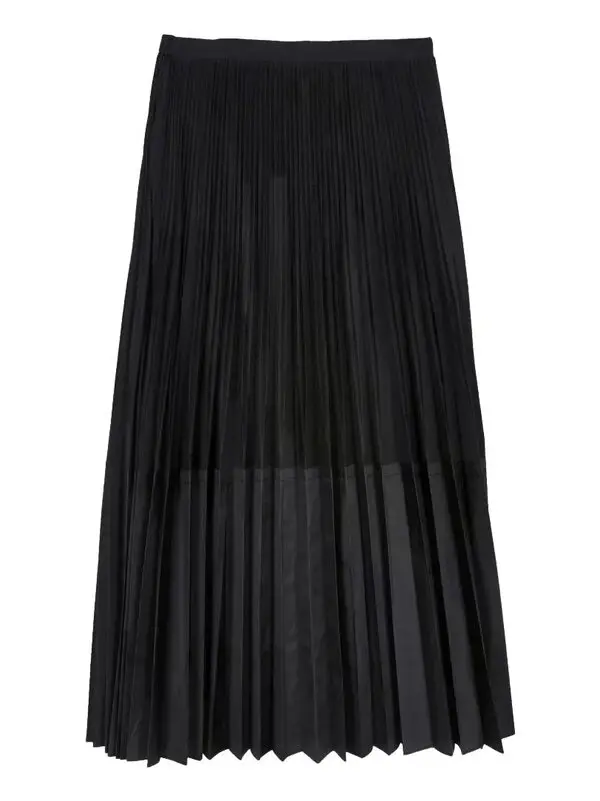 LESS High-waisted Pleated Maxi Skirt - Black