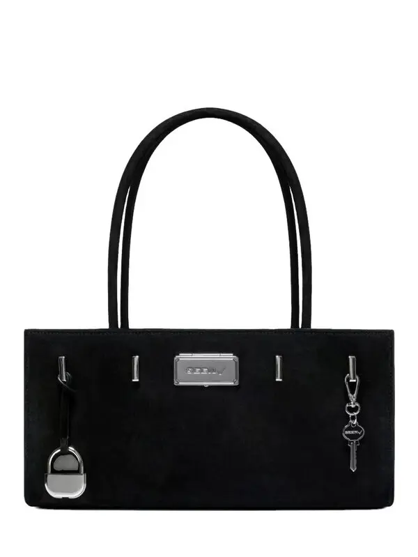 SEEN USERS Aura Suede-finish Padlock-detail Tote Bag - Black