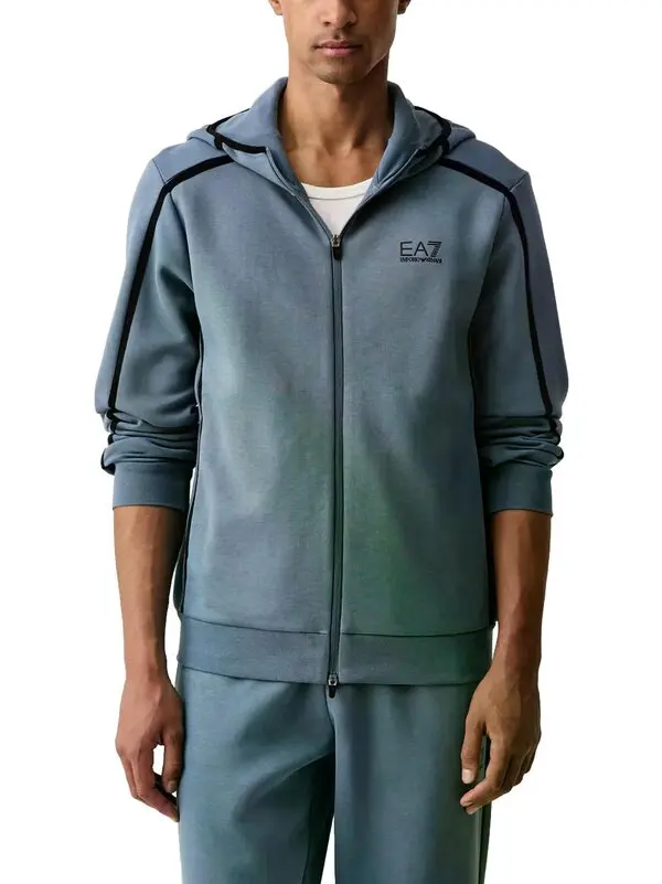 EA7 Logo-print Zip-up Tracksuit - Blue