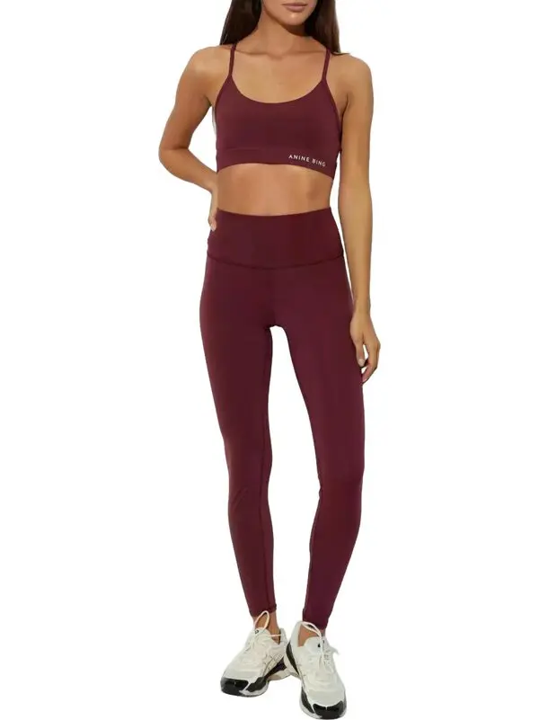 ANINE BING Eve Logo-print Training Bra - Red