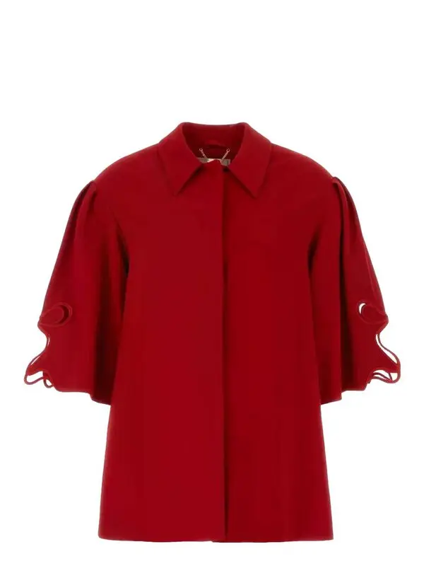 Blumarine Cut-out Flared-sleeve Oversize Jacket - Red